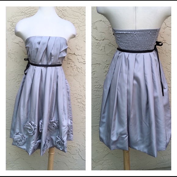 Ryu | Dresses | Final Sale Ryu Silver Grey Strapless Cocktail Dress ...